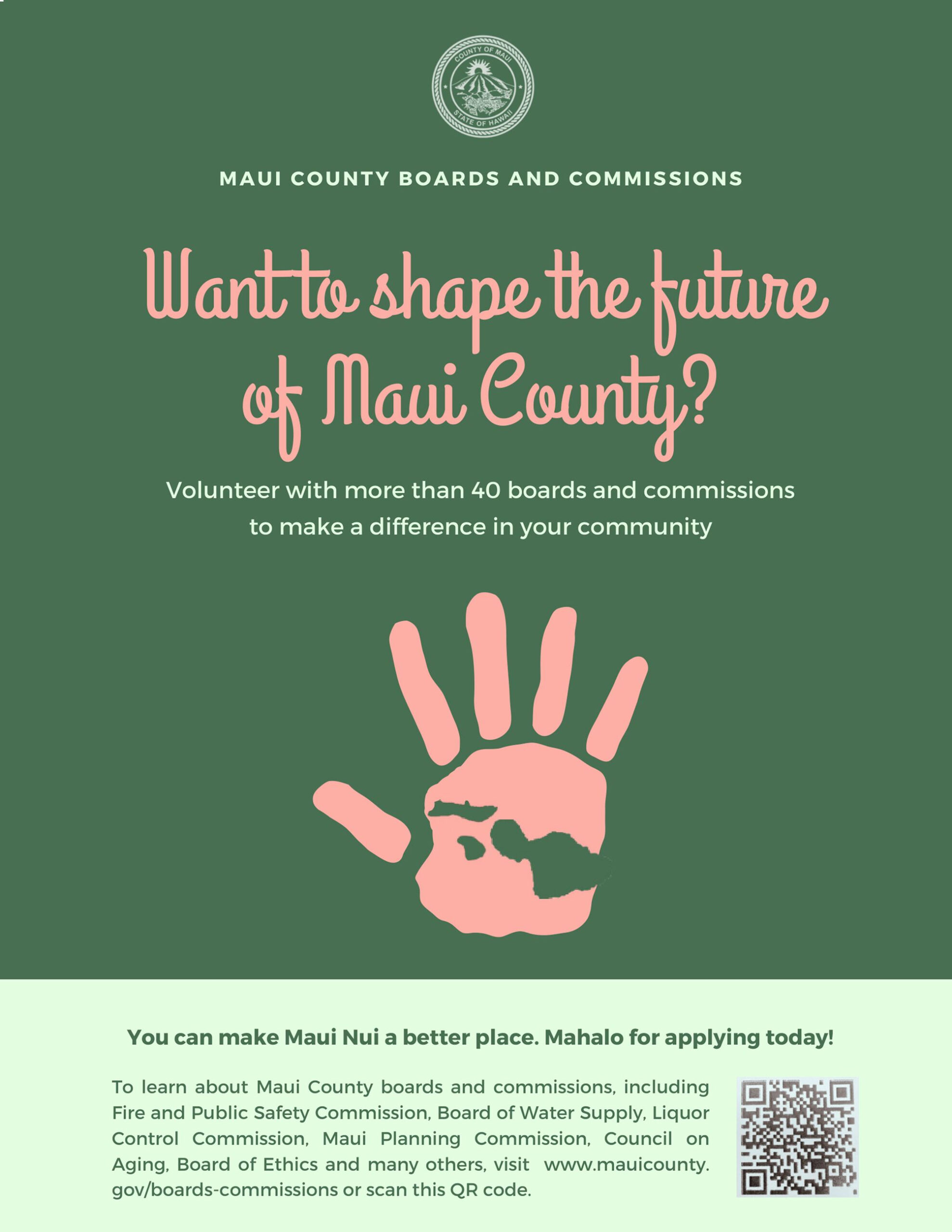 Hawaii Ahe Impact your community by volunteering on Maui County boards ...